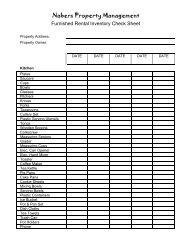 Rental Property Inventory and Condition Form