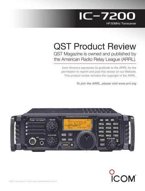 PRODUCT REVIEW ICOM IC-7200 HF and - Icom America