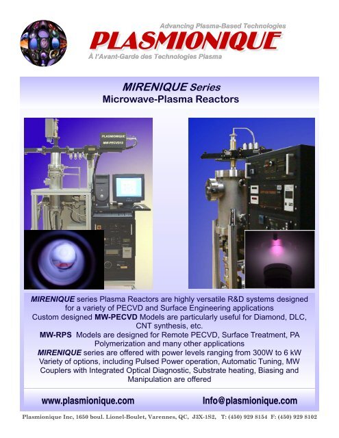 Microwave Cavity PECVD System