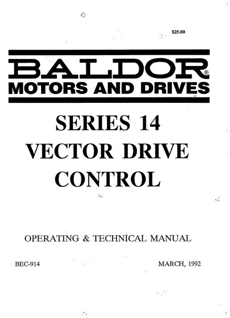 Baldor Vector Drive Manual