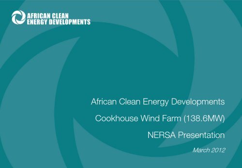 African Clean Energy Developments Cookhouse Wind Farm ... - Nersa