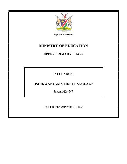 Oshikwanyama First Language - NIED