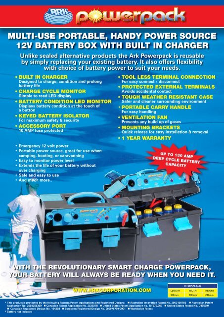 Multi-use Portable, Handy Power Source 12v Battery - Ark Corporation