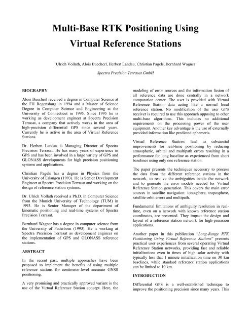 Multi-Base RTK Positioning Using Virtual Reference Stations