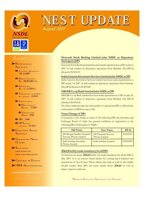 August 2007 - NSDL