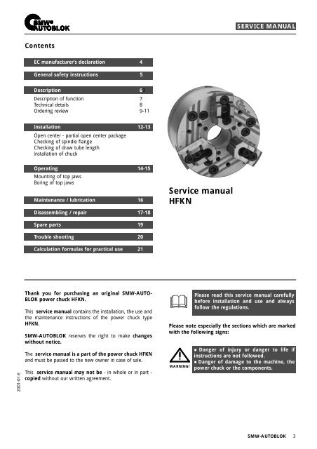 Service manual HFKN - SMW Autoblok