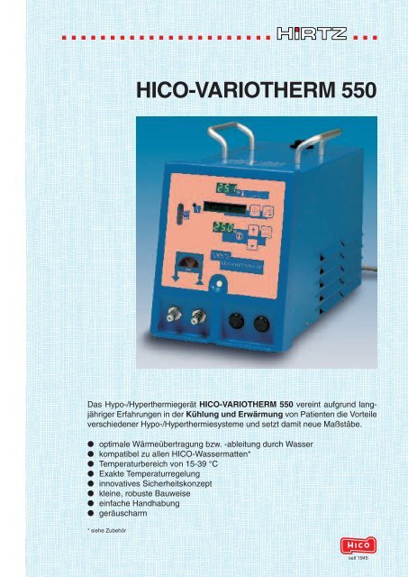 HICO-VARIOTHERM 550 - Hirtz & Co. Hospitalwerk KÃ¶ln