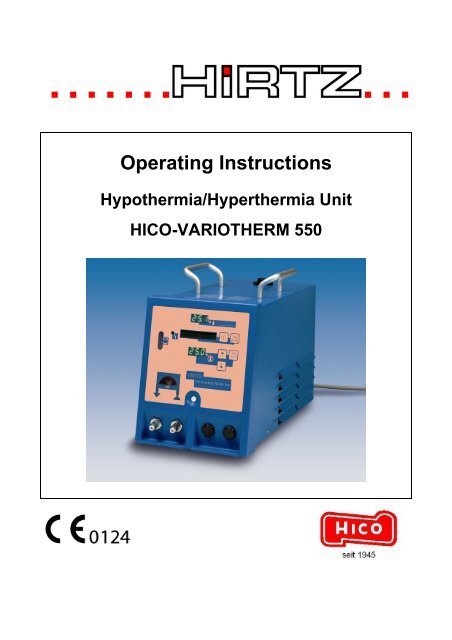 Operating Instructions HICO VARIOTHERM 550