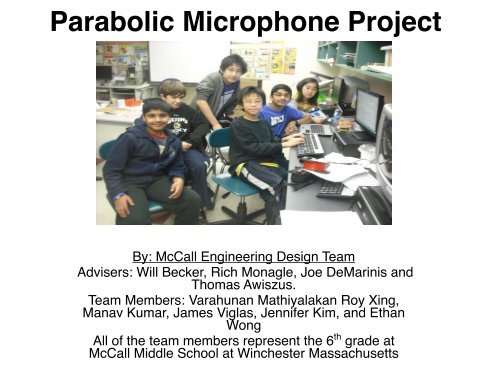 Parabolic Mic - McCall Middle School: Technology & Engineering Club