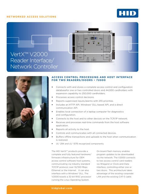 Vertx V2000 Controller Datasheet - HID Global