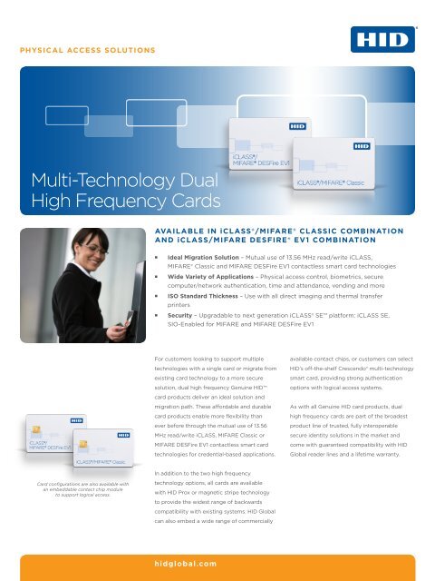 iCLASS MIFARE DESFire Dual HF Card Datasheet - HID Global