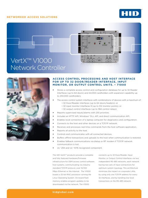 Vertx V1000 Controller Datasheet - HID Global