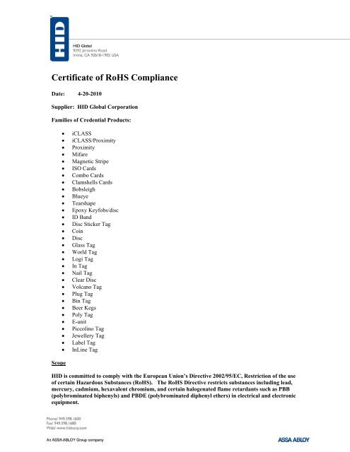 Credentials Products - HID Global