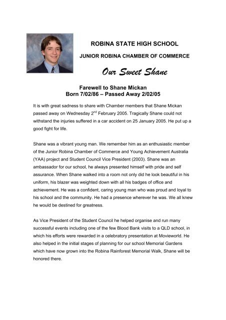 Our Sweet Shane - Gold Coast City Council