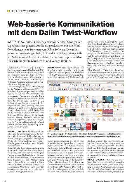 Web-basierte Kommunikation mit dem Dalim Twist-Workflow