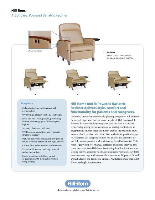 Bariatric Recliners Specifications - Hill-Rom