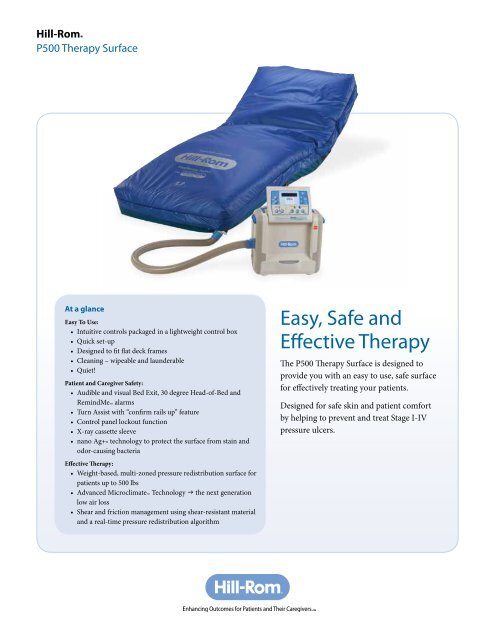 P500-Therapy-Mattress-Specifications - Hill-Rom