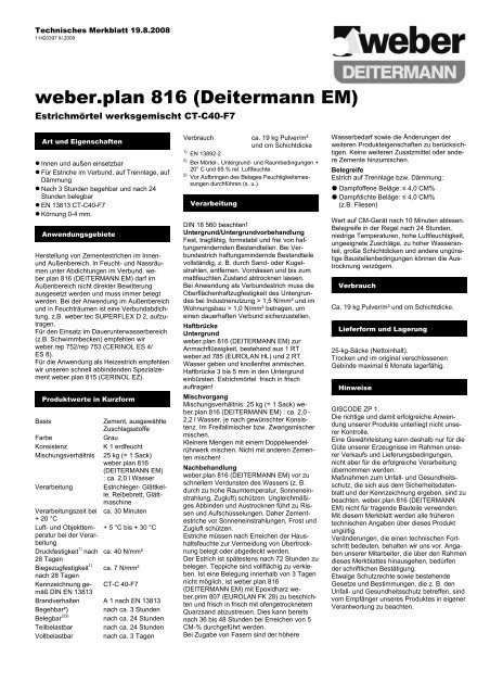 weber.plan 816 (Deitermann EM) - Saint-Gobain Weber GmbH