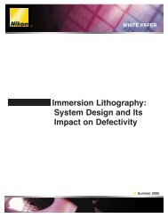 Pushing Immersion Lithography to 22nm - Nikon Precision