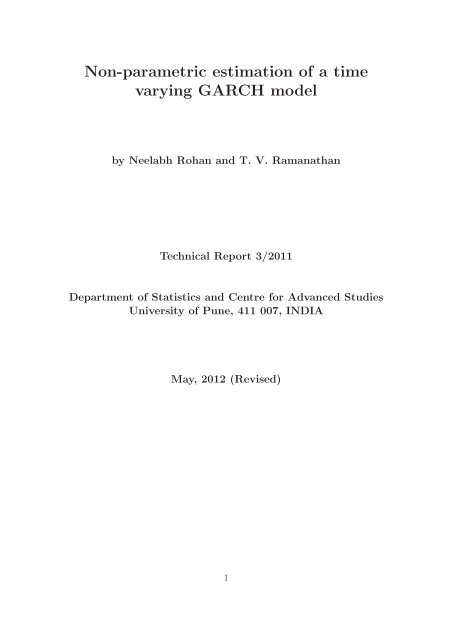 Non Parametric Estimation Of A Time Varying Garch Model