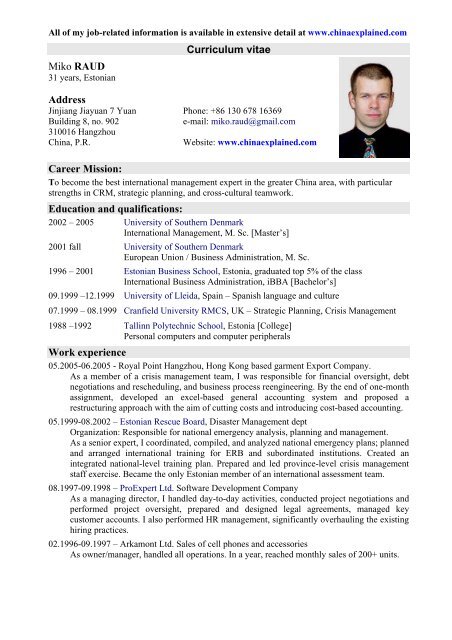 downloadable CV - Miko Raud