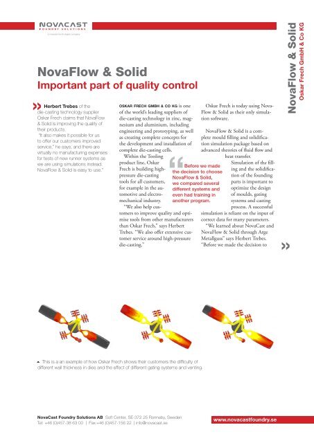 NovaFlow & Solid Important part of quality control - Novacast