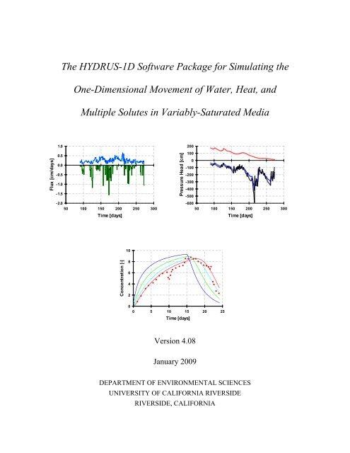 The HYDRUS-1D Software Package for Simulating ... - PC-Progress