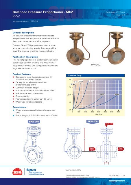 Balanced Pressure Proportioner - Mk2 PPW - Skum - Tyco