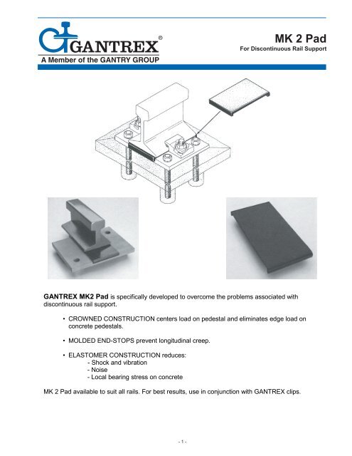 Discontinuous Rail Support – MK 2 - Gantrex