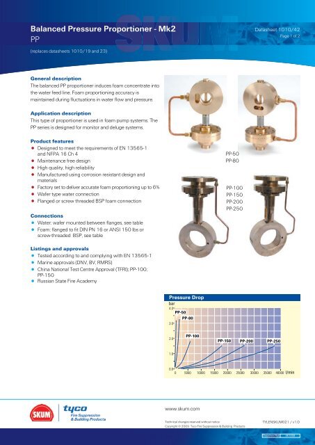 Balanced Pressure Proportioner - Mk2 PP - Skum