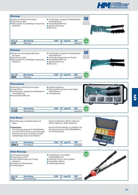 5 210 WERKZEUGE TX-Spanpl