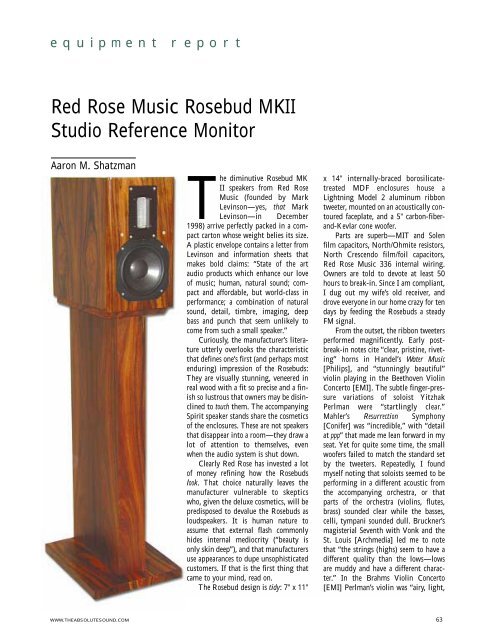 Red Rose Music Rosebud MKII Studio Reference Monitor