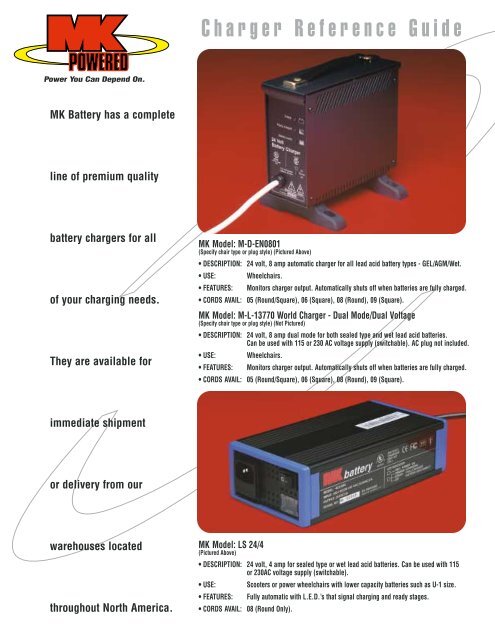 Charger Reference Guide - MK Battery