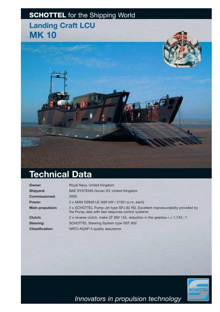 Landing Craft LCU MK 10 Technical Data - SCHOTTEL