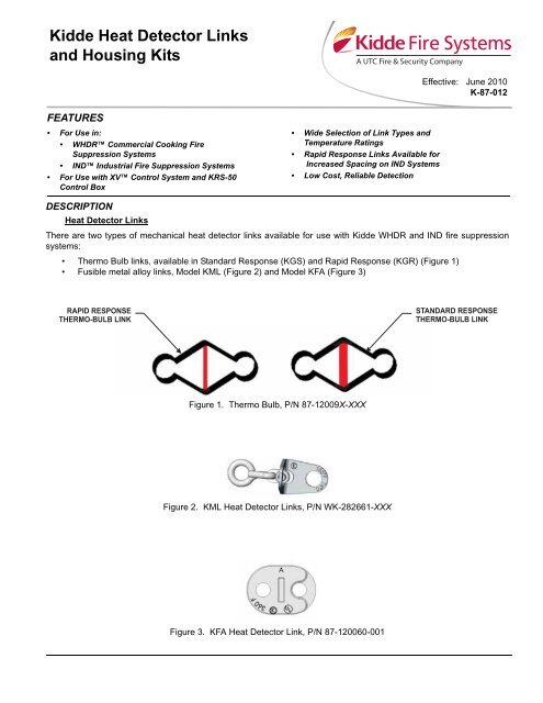 Kidde Heat Detector Links and Housing Kits