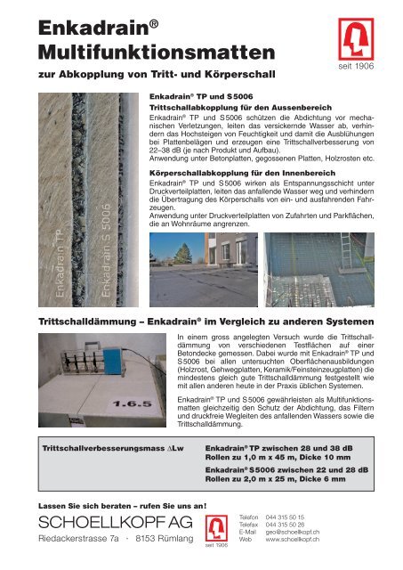 Enkadrain® Multifunktionsmatten - Schoellkopf AG