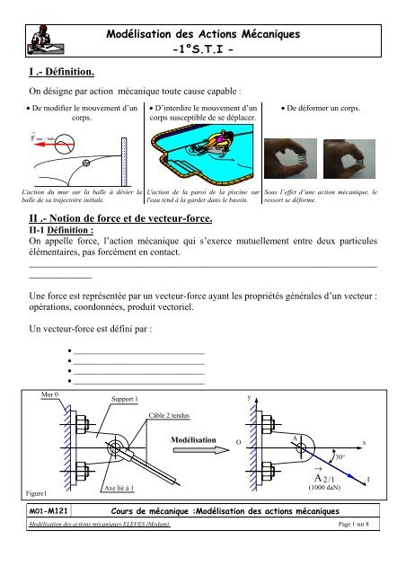 Modélisation des Actions Mécaniques - STI Génie Mécanique