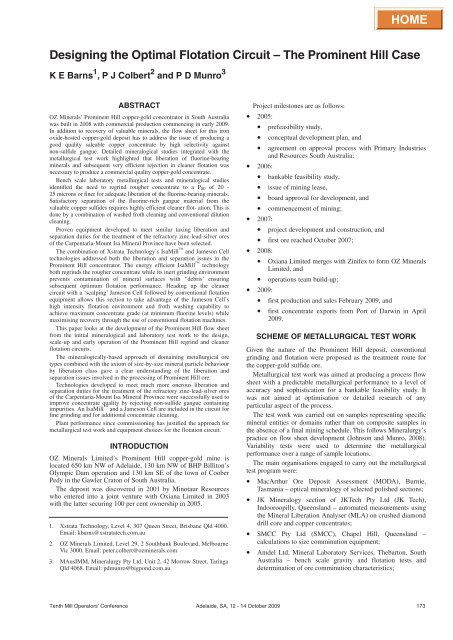 Designing the Optimal Flotation Circuit – The ... - Jameson Cell
