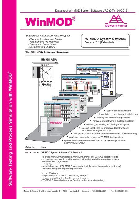 Data Sheet WinMOD System Software V7.0 XT