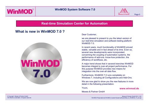 What is new in WinMOD 7.0