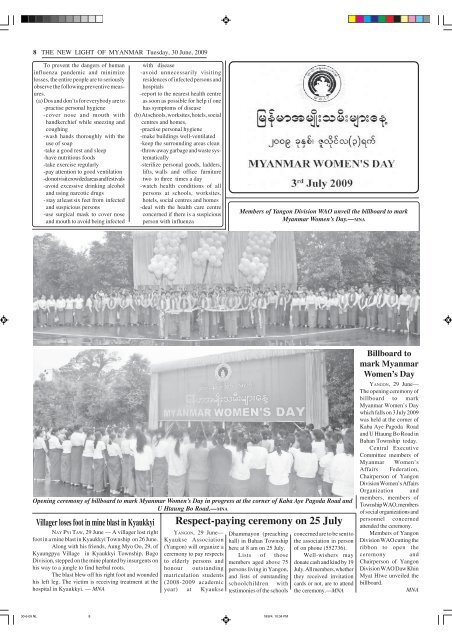 8 THE NEW LIGHT OF MYANMA