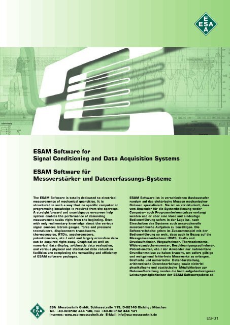 ESAM Software for Signal Conditioning and Data Acquisition ...
