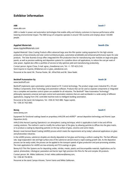 Exhibitor Information - GPD.fi