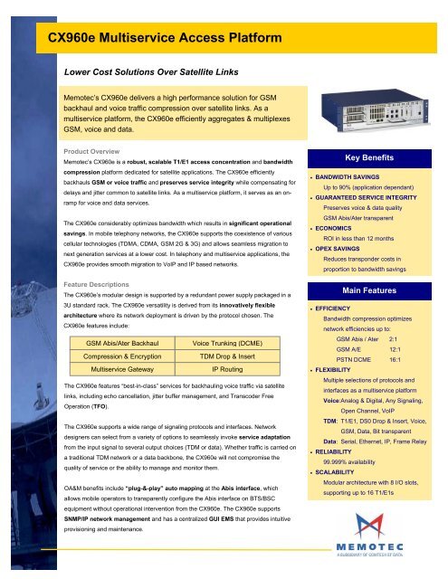CX960e Multiservice Access Platform