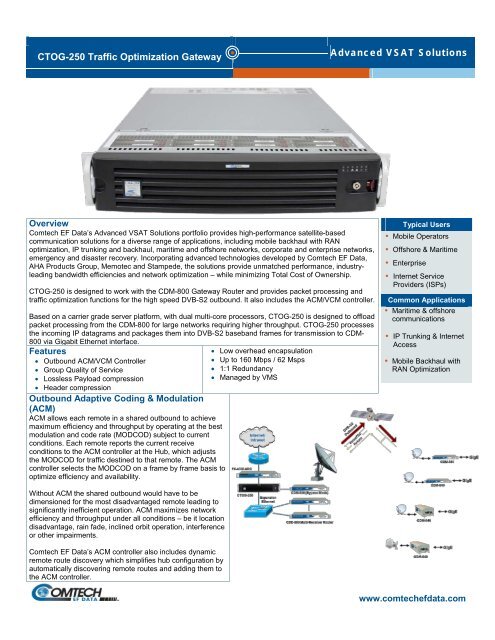 CTOG-250 Traffic Optimization Gateway - Comtech EF Data