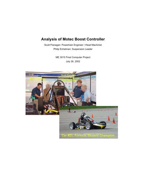 Analysis of Motec Boost Controller