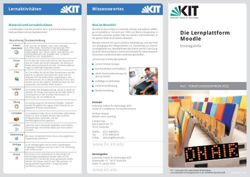 Die Lernplattform Moodle - KIT