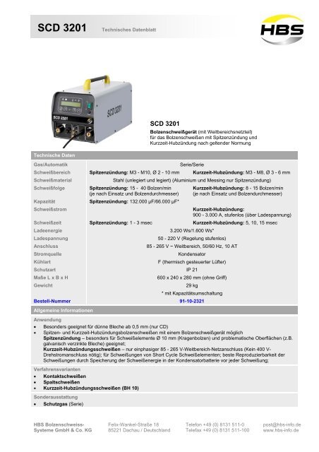 technisches datenblatt - HBS