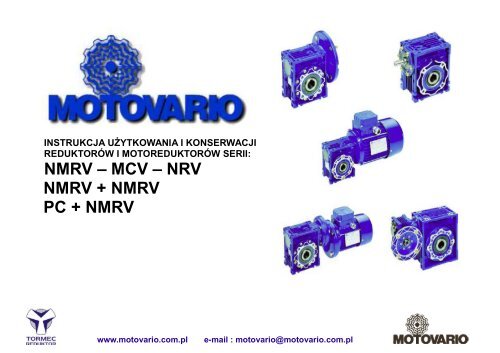 DTR - NMRV - TORMEC Reduktor
