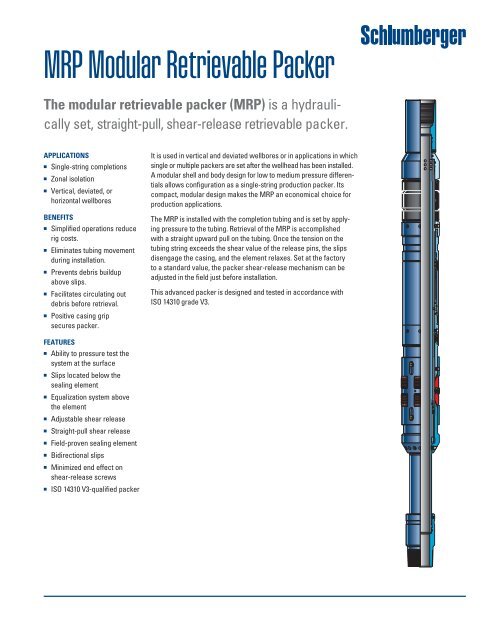 MRP Modular Retrievable Packer - Schlumberger